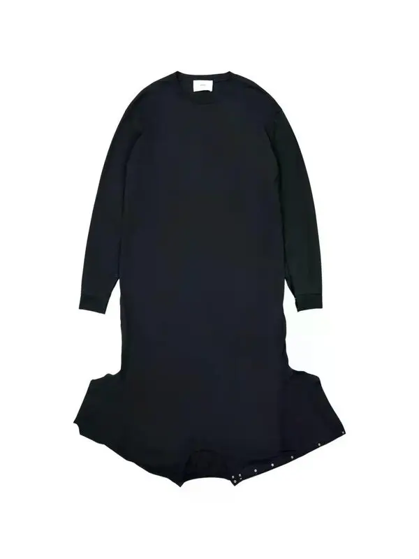 SETCHU Long-sleeve Snap-button Dress - Black