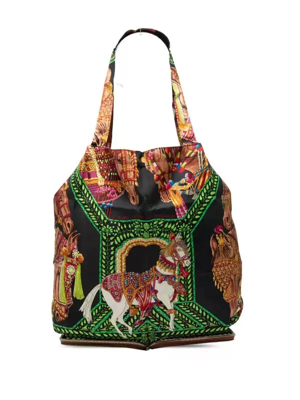 Hermès 2008 La Danse Du Cheval Marwari Silky Pop Tote Bag - Black
