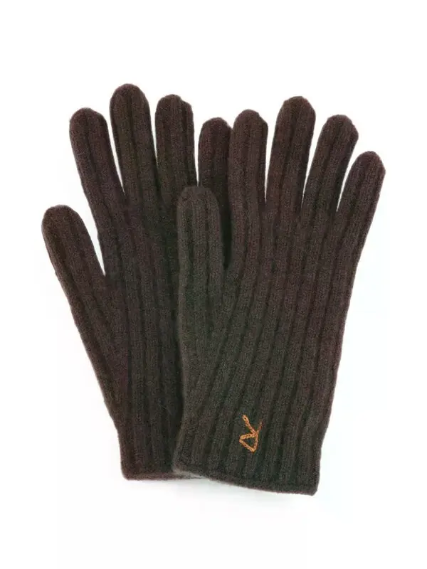 Ruslan Baginskiy Ribbed-knit Logo-embroidered Cashmere Gloves