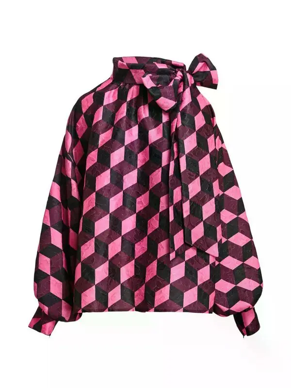 Essentiel Antwerp Komo Pussy-bow Puff-sleeved Blouse - Red