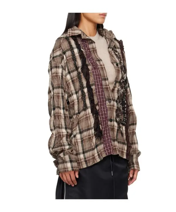 OPEN YY Plaid Ruffled Shirt