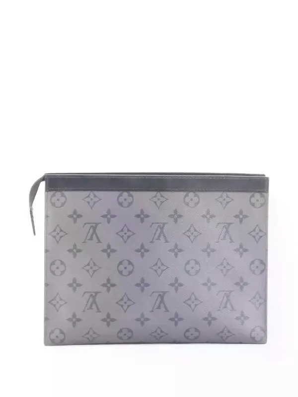 LOUIS VUITTON Pochette Voyage Reverse Monogram Eclipse Canvas Mm Clutch Bag - Black