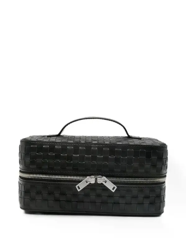Sandro Woven-effect Top-handle Wash Bag - Black