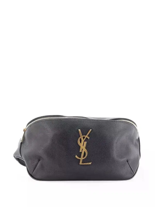 Saint Laurent Classic Monogram Leather Belt Bag - Black