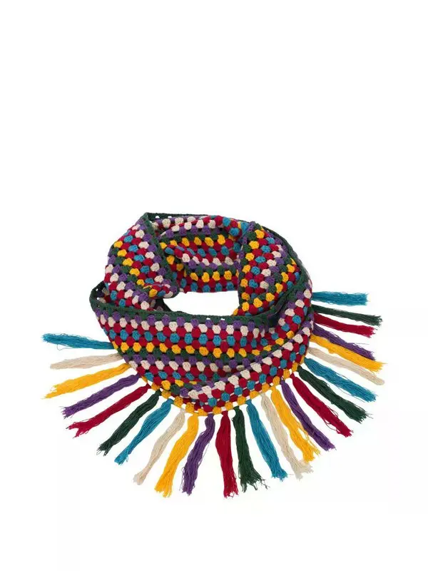 DENIM TEARS Aran Crochet Scarf - Red