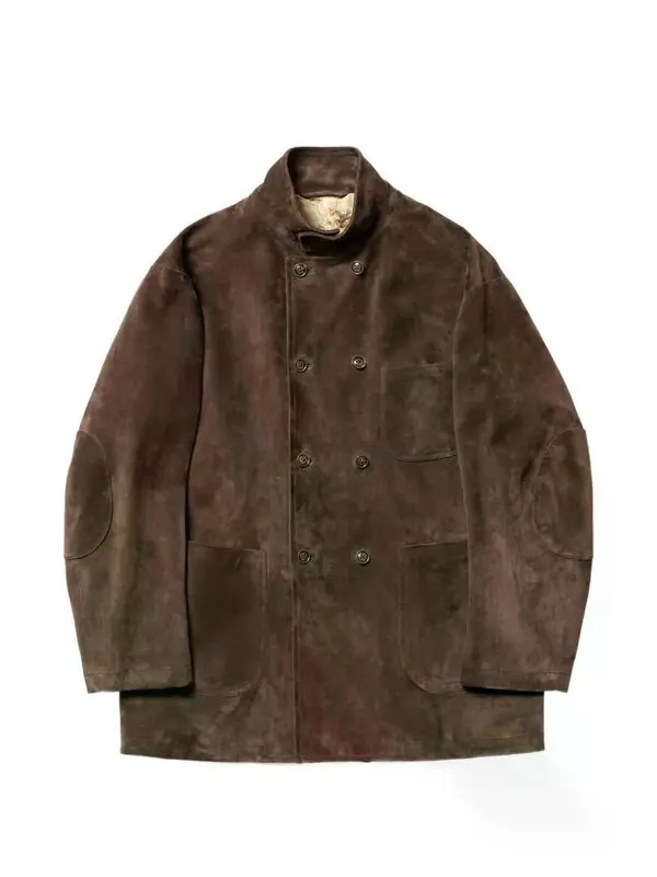 CALMLENCE Double-breasted Suede Jacket