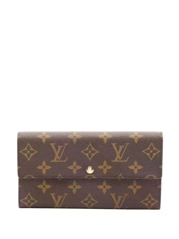 LOUIS VUITTON 2002 Monogram Pochette Porte-monnaie Credit Wallet Long Wallets - Brown