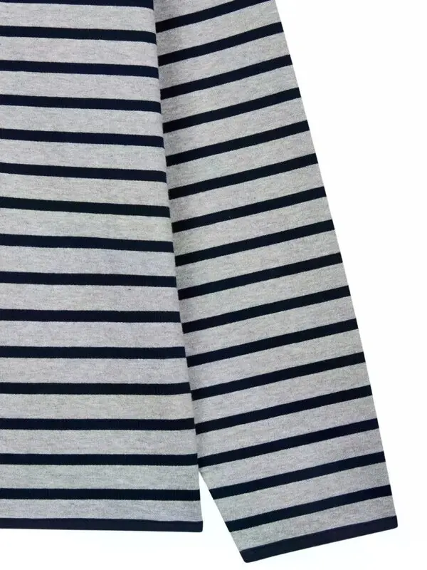 STUDIO TOMBOY Striped Henley-neck T-shirt