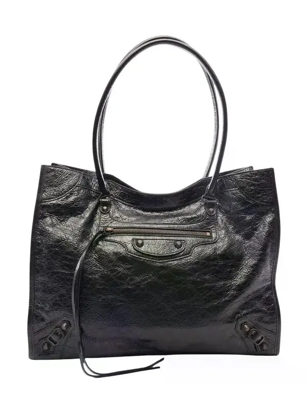 Balenciaga 2018-2026 Medium Lambskin Le City Tote Bag - Black