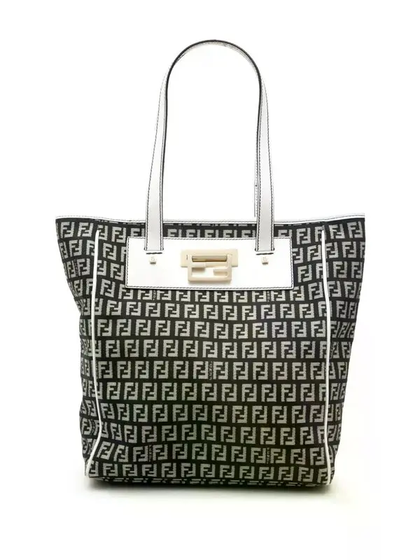 Fendi 2000-2010 Zucchino Canvas Tote Bag - Black