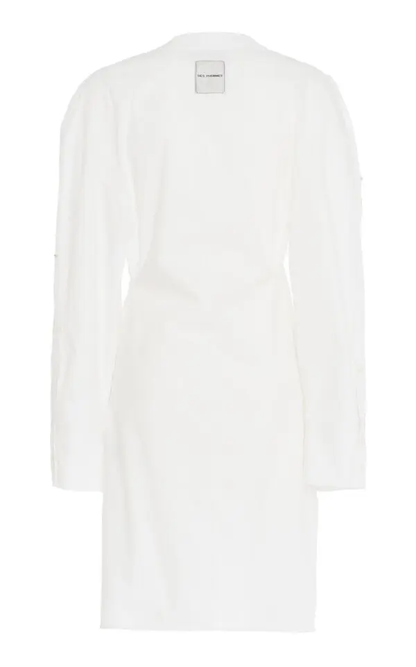 DES_PHEMMES Embroidered Poplin Shirt Mini Dress