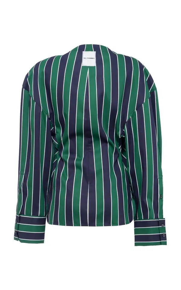 DES_PHEMMES Striped Twill Shirt - Red