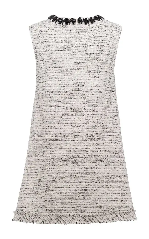 DES_PHEMMES Embellished Cotton-blend Mini Dress
