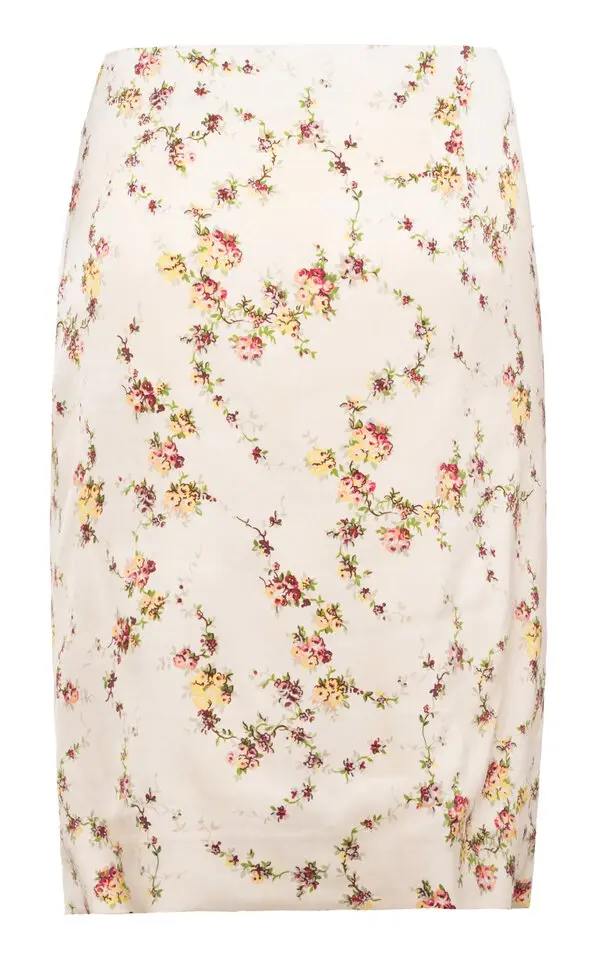 DES_PHEMMES Slit Feathered Midi Skirt