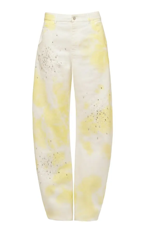 DES_PHEMMES Tie-dye Stretch-cotton Barrel-leg Pants
