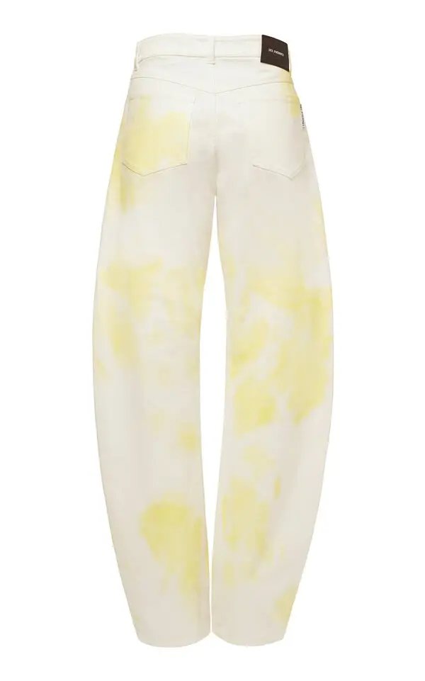 DES_PHEMMES Tie-dye Stretch-cotton Barrel-leg Pants