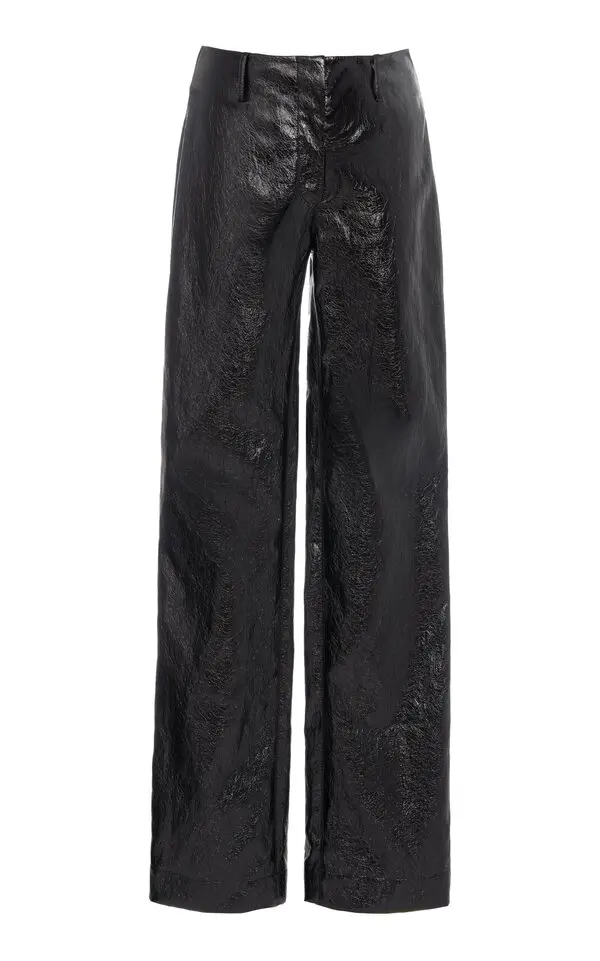 DES_PHEMMES Low-rise Faux Leather Straight-leg Pants