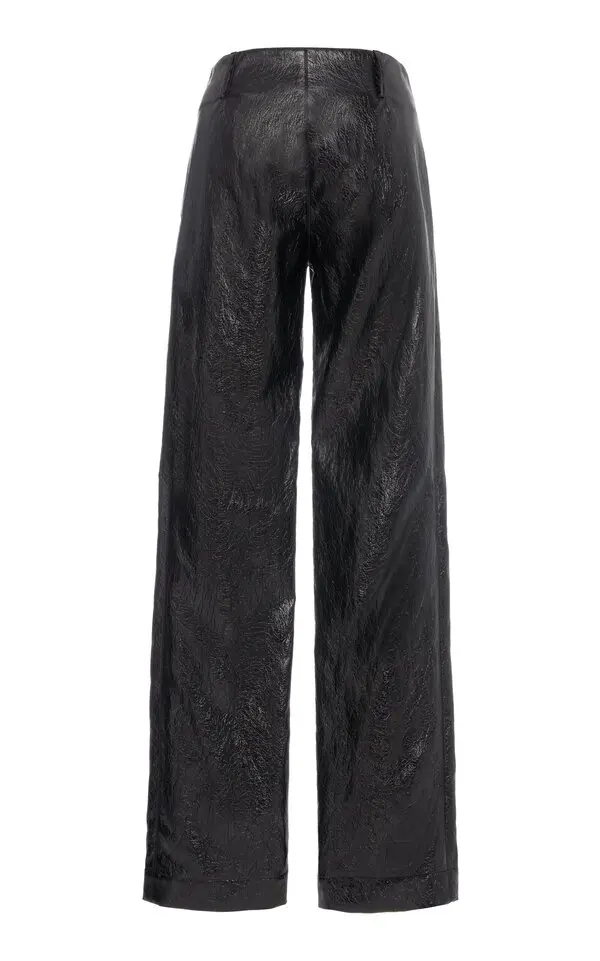 DES_PHEMMES Low-rise Faux Leather Straight-leg Pants