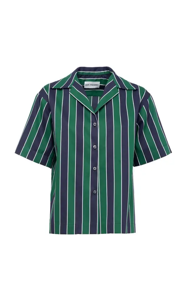 DES_PHEMMES Hawaiian Striped Poplin Shirt