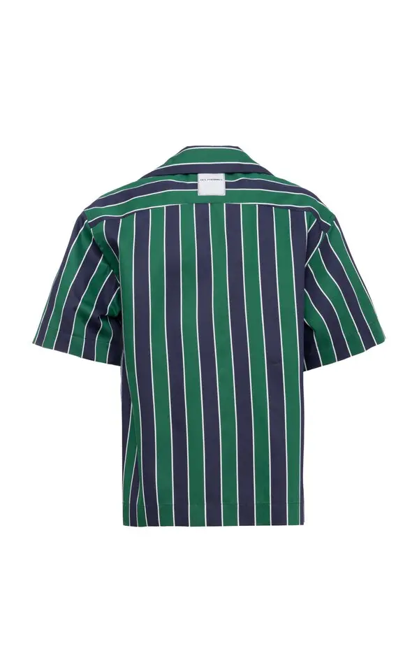 DES_PHEMMES Hawaiian Striped Poplin Shirt