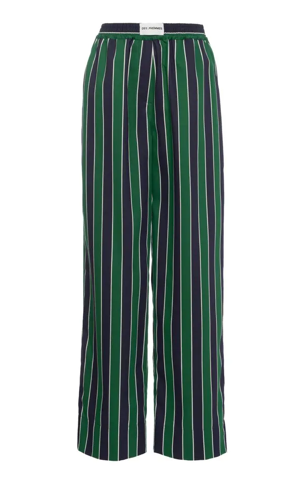DES_PHEMMES Striped Satin Wide-leg Pants