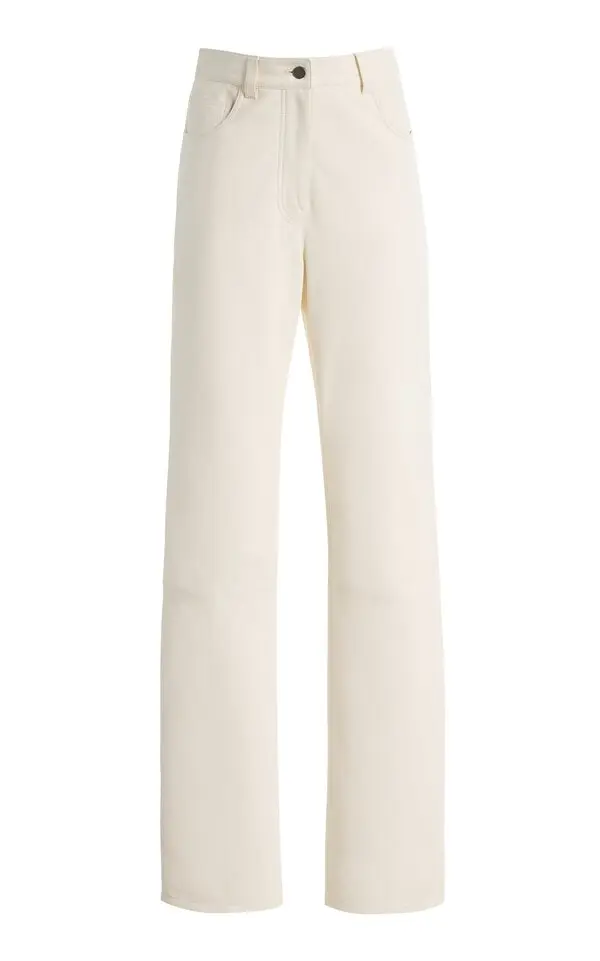 Simkhai Roselani Leather Straight-leg Pants