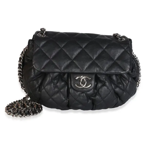 Chanel Washed Quilted Lambskin Chain Around Flap Bag