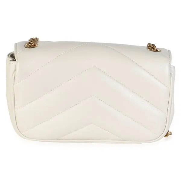 Saint Laurent Crema Chevron Lambskin Monogram Loulou Bag