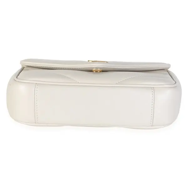 Saint Laurent Crema Matelasse Lambskin Loulou Chain Satchel - Beige