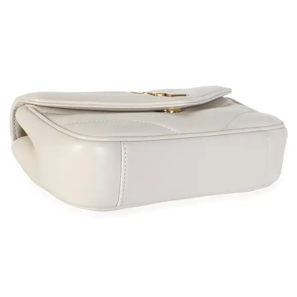 Saint Laurent Crema Matelasse Lambskin Loulou Chain Satchel - Beige