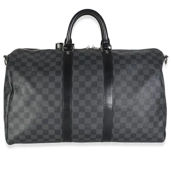 LOUIS VUITTON Damier Graphite Canvas Keepall Bandouliere 45 - Black