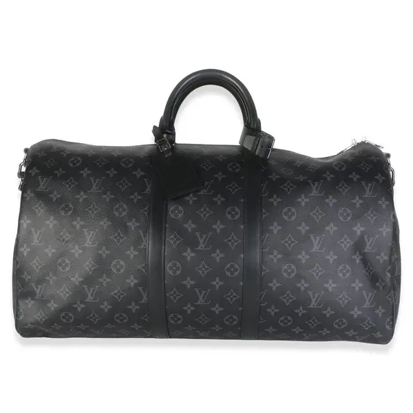 LOUIS VUITTON Monogram Eclipse Canvas Keepall Bandouliere 55