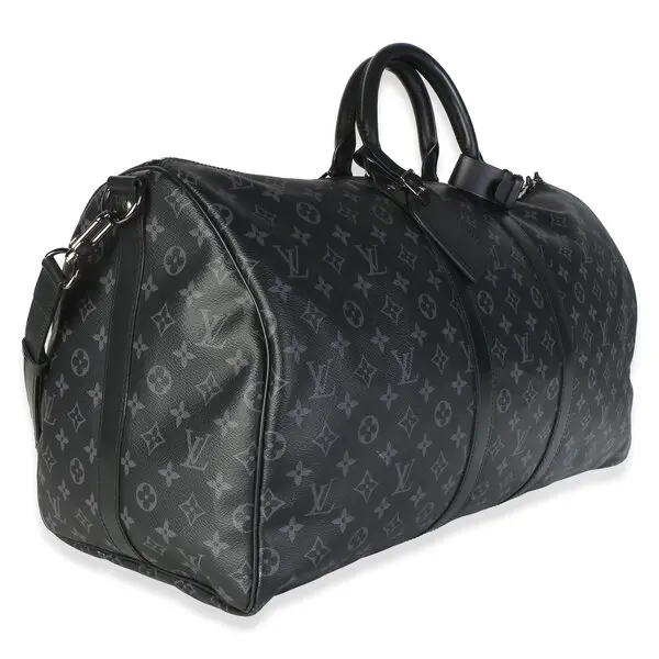 LOUIS VUITTON Monogram Eclipse Canvas Keepall Bandouliere 55
