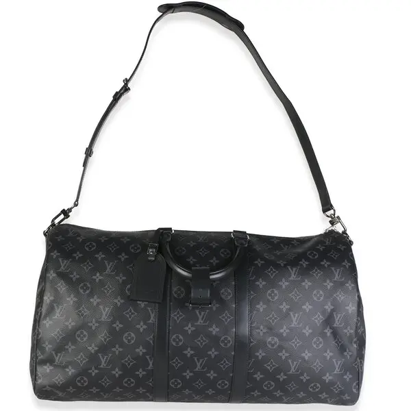 LOUIS VUITTON Monogram Eclipse Canvas Keepall Bandouliere 55