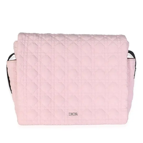 Dior Pale Technical Fabric Cannage Diaper Bag - Pink