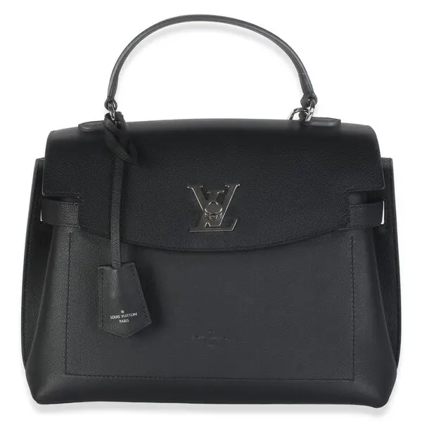 LOUIS VUITTON Black Grained Calfskin Lockme Ever Mm