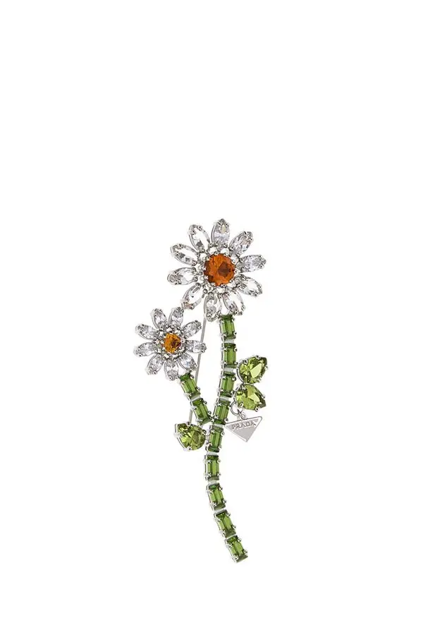 Prada Embellished Metal Pin - Multicolor