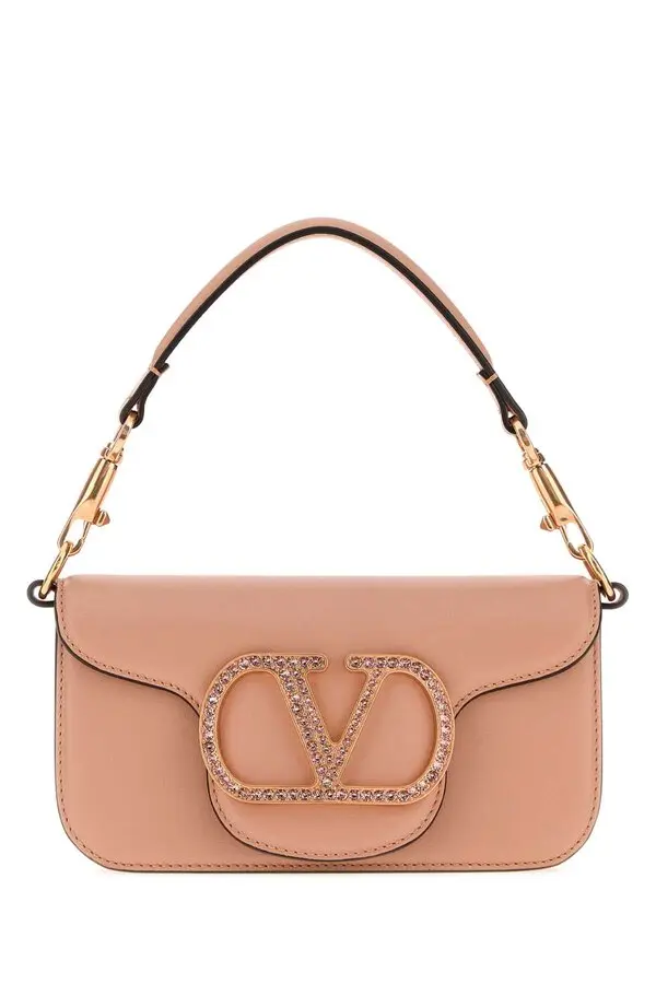 Valentino Garavani Powder Leather Vlogo Signature Handbag - Pink