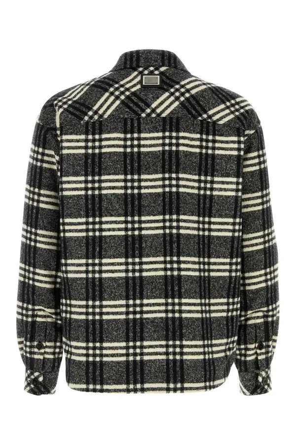 Dolce & Gabbana Embroidered Stretch Wool Blend Overshirt