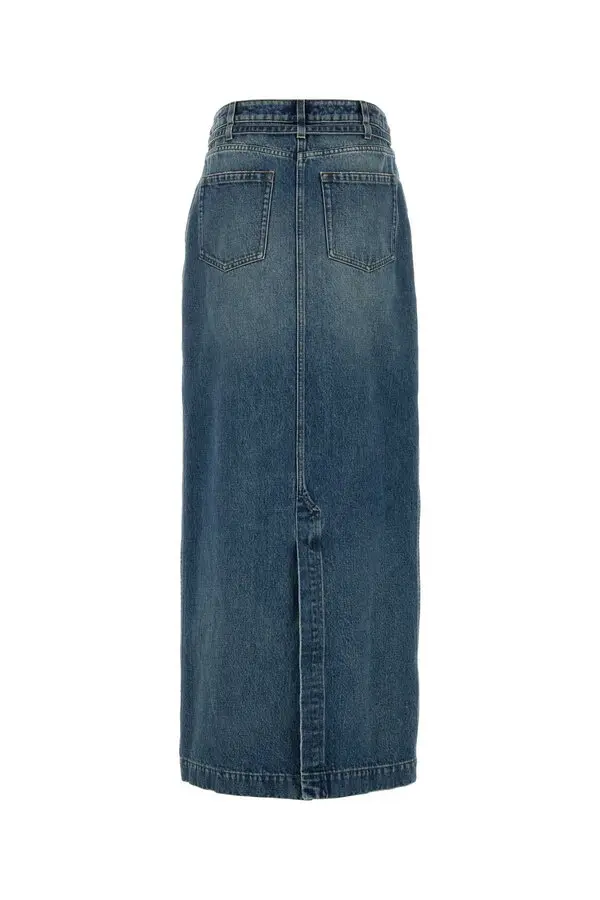 Dries Van Noten Denim Silvannaz Skirt - Blue
