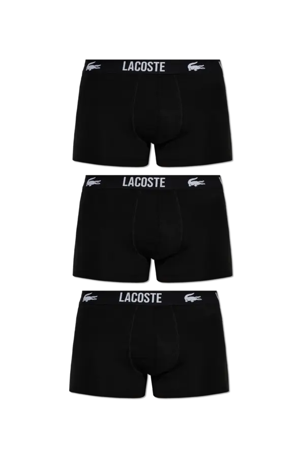 Lacoste Cotton Boxer Briefs 3-pack By - Black