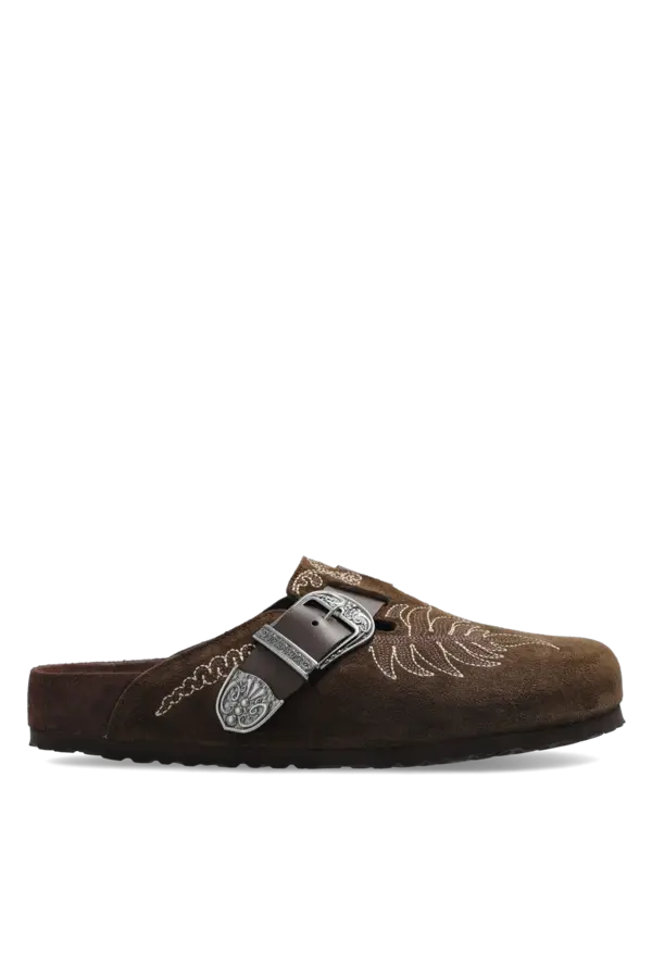 Etro X Birkenstock Embroidered Suede Mules