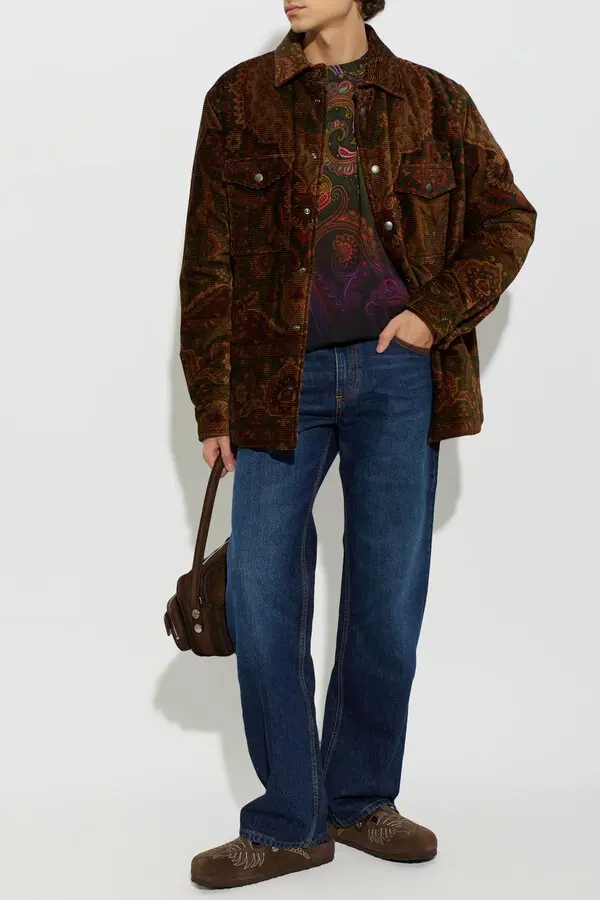 Etro X Birkenstock Embroidered Suede Mules
