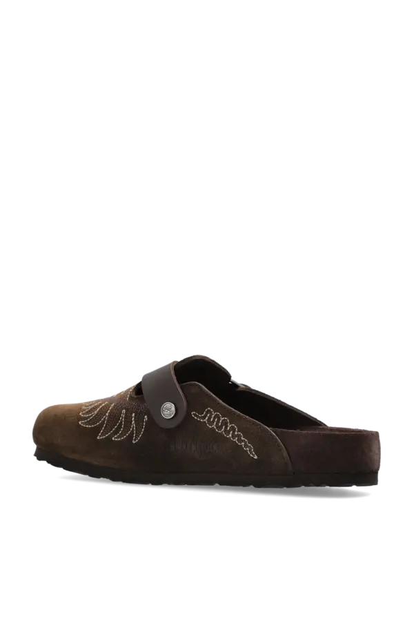 Etro X Birkenstock Embroidered Suede Mules