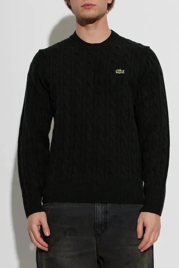 Lacoste Wool Sweater With Decorative Knit Pattern