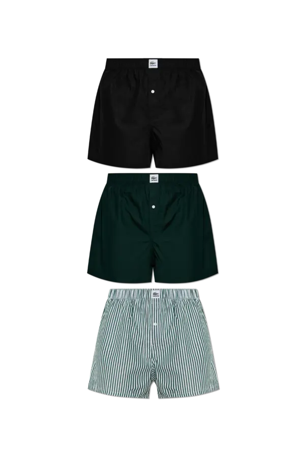 Lacoste Three-pack Of Cotton Boxer Briefs