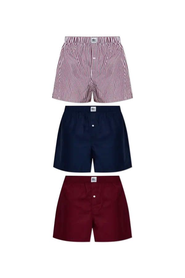 Lacoste Three-pack Of Cotton Boxer Shorts