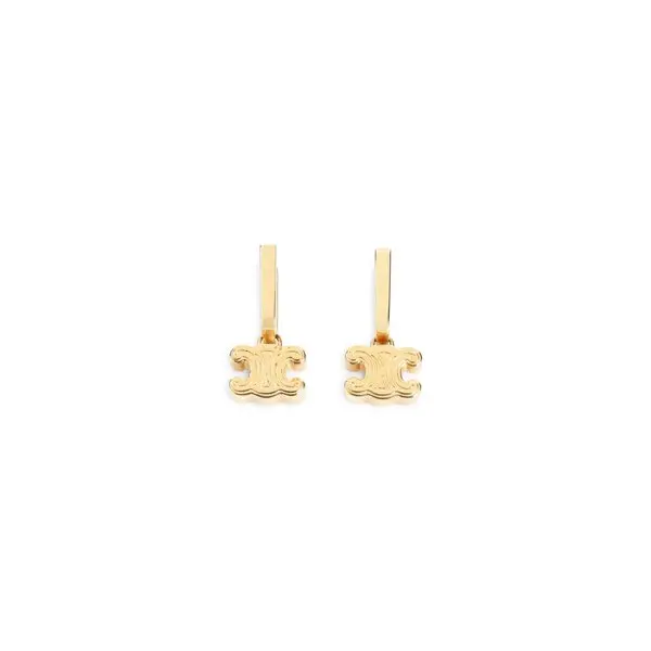 Celine Chunky Triomphe Earrings - Silver
