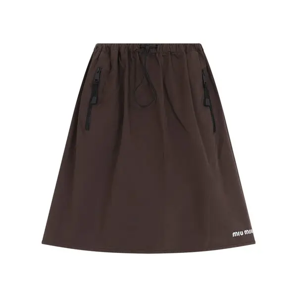 Miu Miu Cotton Skirt - Brown