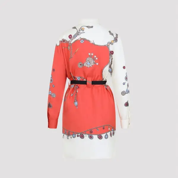 Versace Twill Silk Stolen Jewels Dress - Multicolor